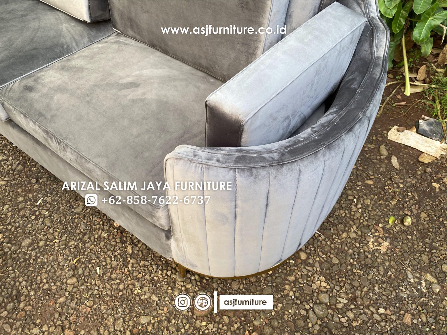 Set Sofa Tamu Modern Meja Stainless - ASJ Furniture Jepara